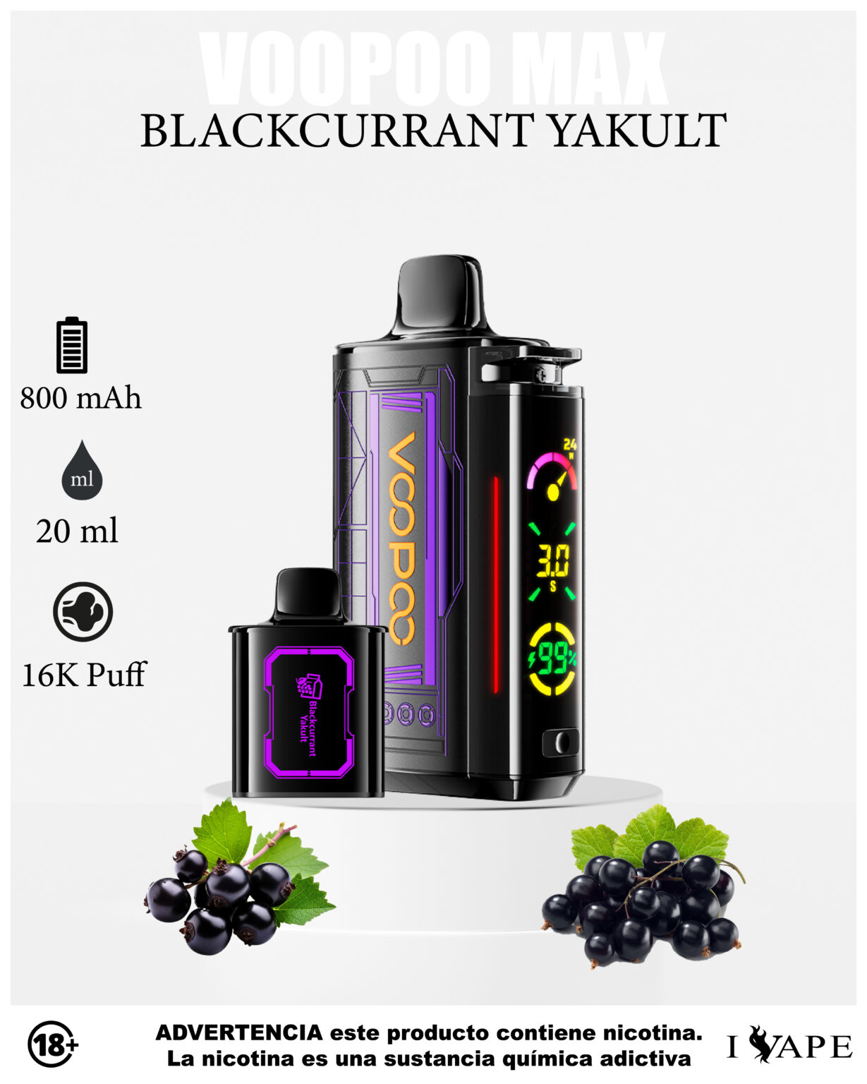 Voopoo Max 16K Puff – Blackcurrant Yakult - I-Vape