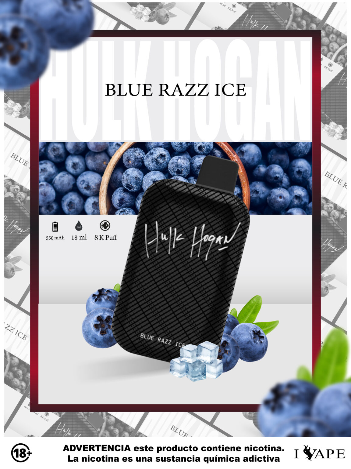 Hulk Hogan – Blue Razz Ice 8K Puff - I-Vape
